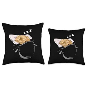 Funny Bearded Dragon Merch for Women, Men & Kids Sleeping Animal Nap PJs Outfit Bearded Dragon Throw Pillow, 18x18, Multicolor