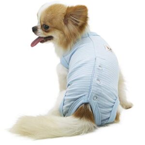 LOPHIPETS Girl Dog Shirts Recovery Suit Pajamas for Small Dog Chihuahua Yorkie Teacup Puppy Cat Clothes-Cambridge Blue Strips/S