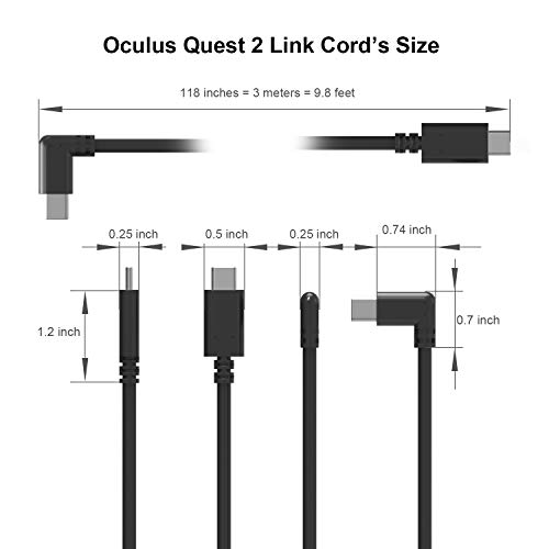 STALINK USB-C Male to Male Oculus Link Cable. Support High Speed Data Transfer Fast Charging Cord Compatible for Oculus Quest 2 VR Headset and Gaming PC Laptop Accessories. (9.8 Feet / 3M)