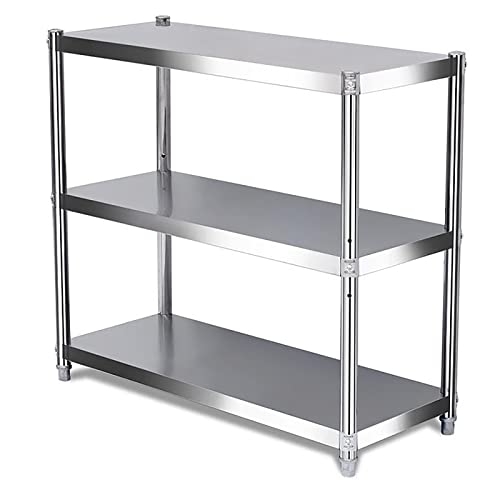 Generic Stainless Steel Kitchen Laundry Room Storage Pantry Shelf Garage Heavy Duty Shelving, Each Shelf can Bear 200 pounds evenly distributed; (3tier-Adjustable (23.6L x 14W x 31H))