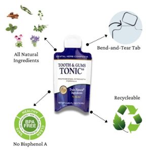 Dental Herb Company - Tonic Traveler - Single Use Tonic Mouthwash (12 Pack) with Bamboo Toothbrush