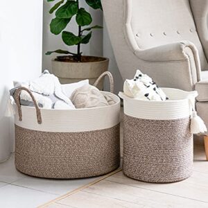 goodpick tall cotton rope woven basket and xxxl large laundry basket nursery storage bin with handles