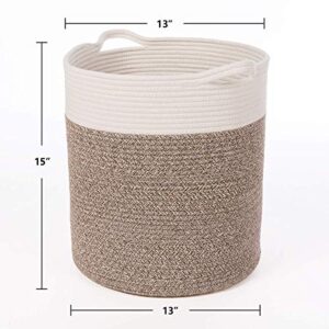 Goodpick Tall Cotton Rope Woven Basket and XXXL Large Laundry Basket Nursery Storage Bin With Handles