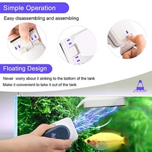 AQQA Aquarium Strong Magnetic Cleaner Brush, Fish Tank Glass Algae Magnet Cleaning Tool Floating Cleaner Scrubber Brush with 2 Detachable Scraper