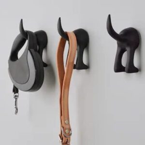 2 Pack Manufacturer Bastis IKEA Dog Tail Hooks Hat Coat Key Wall Mounted Hanger (Color Black)