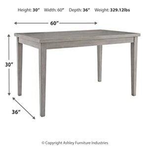 Signature Design by Ashley Parellen Modern Farmhouse Rectangular Dining Room Table, Gray