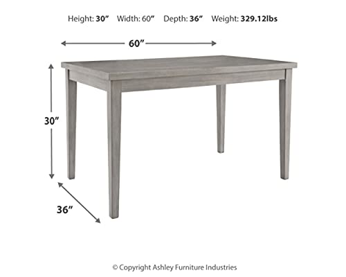 Signature Design by Ashley Parellen Modern Farmhouse Rectangular Dining Room Table, Gray