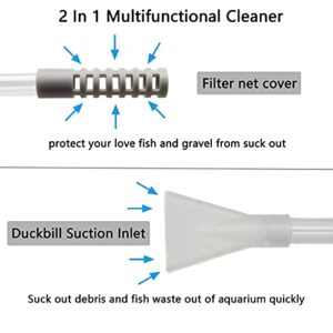 AREPK 10 Gallon Fish Tank cleaner and Aquarium Water Changer Siphon with a Thinner Water Tubing. Perfect for Cleaning Small Fish Tanks, Gravel Vacuum for Aquarium Kit