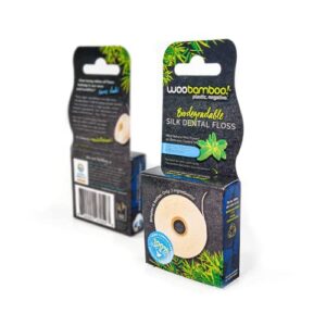 woobamboo! biodegradable silk dental floss: 2-pack bundle