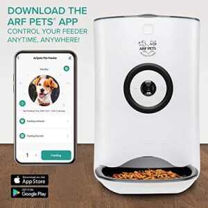 Arf Pets Smart Automatic Pet Feeder with Wi-Fi, HD Camera with Voice and Video Recording, Programmable Food Dispenser for Dogs & Cats with Easy App-Controlled, 29-Cup Capacity, for iPhone & Android