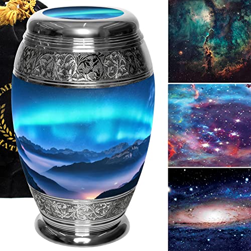 Aurora Borealis Cremation Urns for Adult Ashes for Funeral, Burial & Niche Northern Lights Urns for Human Ashes - Urns for Ashes Adult Male - Urns for Human Ashes Adult Female Large XL Small Keepsake