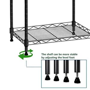 REGILLER 6 Wire Shelving Steel Storage Rack Adjustable Unit Shelves for Laundry Bathroom Kitchen Pantry Closet (Black, 16.8L x 11.7W x 63H)