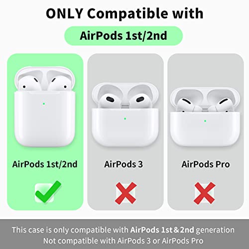 MOLOVA Case for Airpods 1&2,Soft Silicone 3D Cute Funny Cool Fun Cartoon Character Kawaii Fashion Cover with Keychain (Boba Tea Cow)