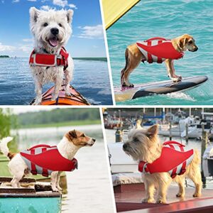 Kuoser Dog Life Jacket, Adjustable Dog Life Vest with Reflective Piping Ripstop Dog Lifesaver Pet Life Preserver with High Flotation for Small Medium and Large Dogs at The Pool, Beach,Boating