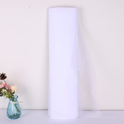 SAYUAN 54" by 20 Yards (60 ft) Tulle Fabric Rolls for Wedding Party Baby Shower Decoration Tutu Tulle Bolt DIY Wraping Crafts - White