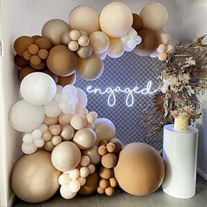 brown balloon garland kit neutral cream boho coffee double-stuffed nude for baby shower bridal decorations wedding party