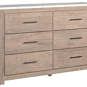 Signature Design by Ashley Senniberg Contemporary Dresser, Light Brown/White