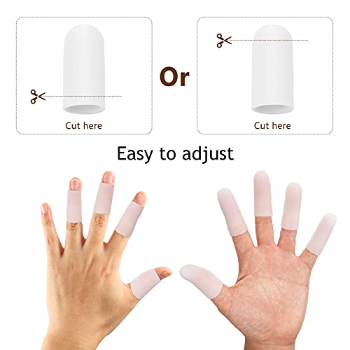 Frienda 30 Pieces Gel Finger Protector Finger Cots Silicone Finger Cover Cap Gel Finger Sleeves Finger Support for Finger Cracking, Finger Trigger (White, Apricot)