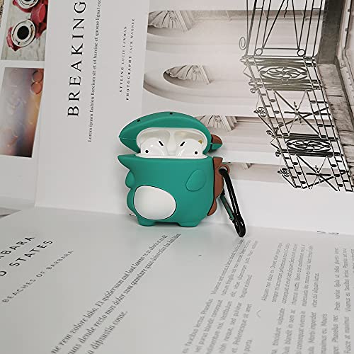 Compatible for Dinosaur Airpod Case 1&2, Cute Kawaii Cartoon 3D Silicone Fashion Protective Skin Cover for Airpod Case Dinosaur, Funny Boys Girls Kids Teens Women Cases for Airpods 1/2 (Dinosaur)