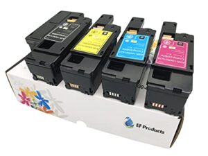 ef products replacement toner cartridge for xerox phaser 6000 6010 workcentre 6015 ( black 106r01630, yellow 106r01629, magenta 106r01628, cyan 106r01627, 4-pack)