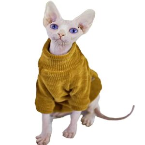 elegant warm duomasumi sphynx cat sweater fashion kitty hairless cat clothing comfort winter dress for sphynx cat (s)