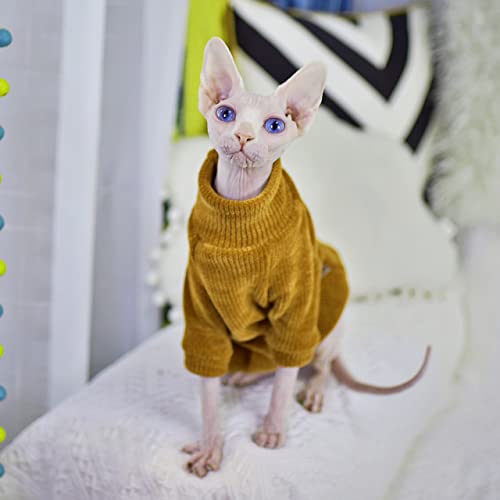 Elegant Warm DUOMASUMI Sphynx Cat Sweater Fashion Kitty Hairless Cat Clothing Comfort Winter Dress for Sphynx Cat (S)