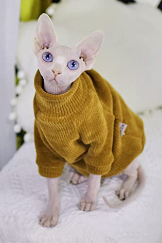 Elegant Warm DUOMASUMI Sphynx Cat Sweater Fashion Kitty Hairless Cat Clothing Comfort Winter Dress for Sphynx Cat (S)