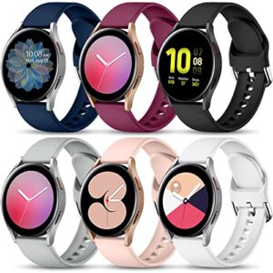 lerobo compatible for samsung galaxy active 2 watch band/galaxy watch 4 band & galaxy watch 5 band 40mm 44mm/galaxy watch 5 pro 45mm band/watch 3 band 41mm,6 pack 20mm silicone sport straps women men