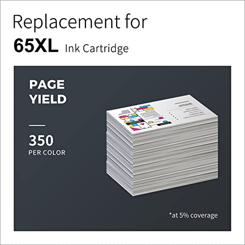 LemeroUtrust Remanufactured Ink Cartridge Replacement for HP 65XL 65 XL N9K03AN use with HP Envy 5055 5052 DeskJet 3755 3752 2652 2622 2655 2724 3720 Envy 5010 5030 High Yield (Tri-Color, 2 Pack)