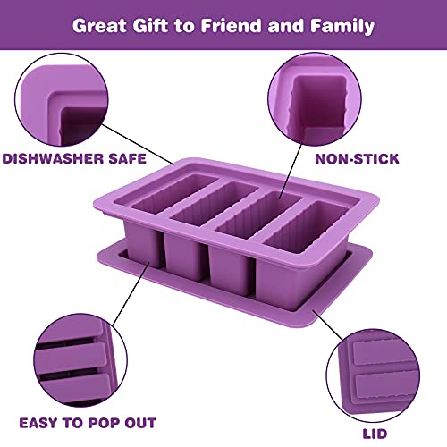 Silicone Butter Mold, Butter Molds Tray with Lid,Large Butter Maker with Food Grade Silicone Spatulas,Rectangle Container for Brownies,Homemade Butter,Herbed,Garlic Butter