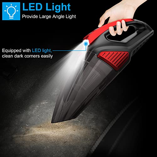 Reserwa Two-Layer Filter Car Vacuum Cleaner with LED Light 7500PA 12V 16.4FT Cable Portable Handheld Car Vacuum Cleaner Wet and Dry Use Auto Vacuum Cleaner