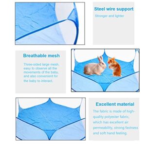 Small Animal Cage Tent Breathable & Transparent Pet Playpen Pop Open Outdoor/Indoor Exercise Fence, Portable Yard Fence for Guinea Pig, Rabbits, Hamster, Chinchillas and Hedgehogs