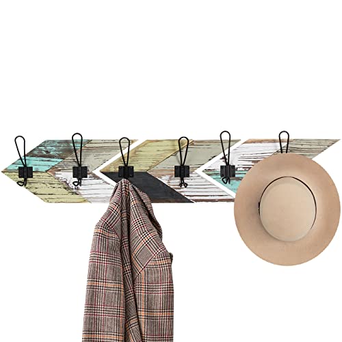 J JACKCUBE DESIGN Set of 3 Arrow Rustic Wall Mounted Coat Rack with 6 Heavy Duty Metal Coat Hanger Hooks Rack for Coats, Hats, Purse on Entryway, Bedroom, Mudroom, Kitchen- MK908A