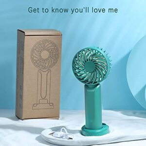 Fortyone Handheld small fan,Portable Handheld Fan,Rechargeable Handheld Personal Fan Small Hand Held Battery Fan, Mini Personal Fan Rechargeable Portable Travel Fan 3 Settings[Dark green]