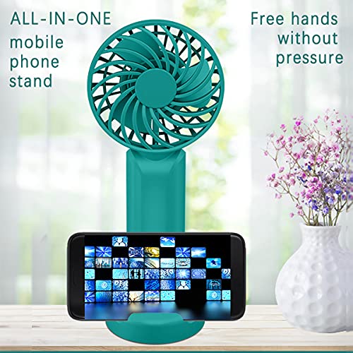 Fortyone Handheld small fan,Portable Handheld Fan,Rechargeable Handheld Personal Fan Small Hand Held Battery Fan, Mini Personal Fan Rechargeable Portable Travel Fan 3 Settings[Dark green]