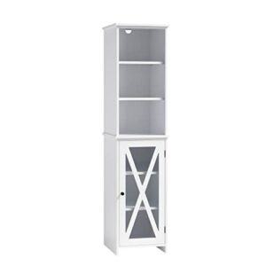 sauder cottage road linen tower, l: 14.76" x w: 15.35" x h: 60.63", white finish