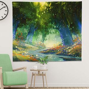 instruban forest tapestry nature landscape tapestry psychedelic tree tapestry for bedroom living room-h51.2×w59.1 inches