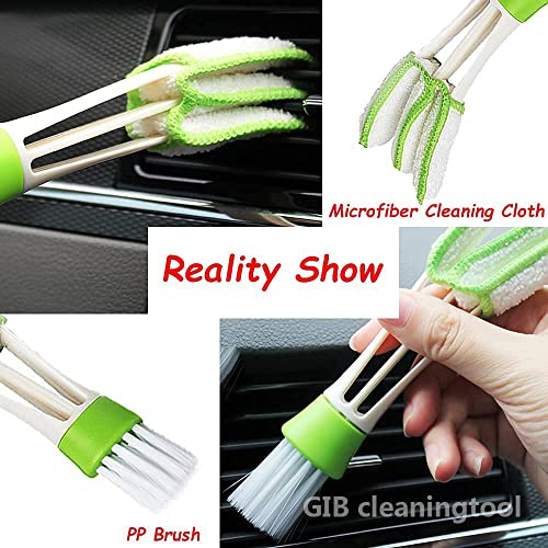 GIB cleaningtool Auto Car Detailing Kit Interior Exterior - 5 Detail Brush, 3 Wire Brush, 3 Drill Brush, 2 Car Wash Sponge,1 Cone Sponge,1 Microfiber Mitt, 1 Automotive Air Vent Brush and Cloth