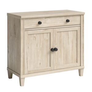 sauder hammond chalk oak library cabinet with doors, chalk oak finish