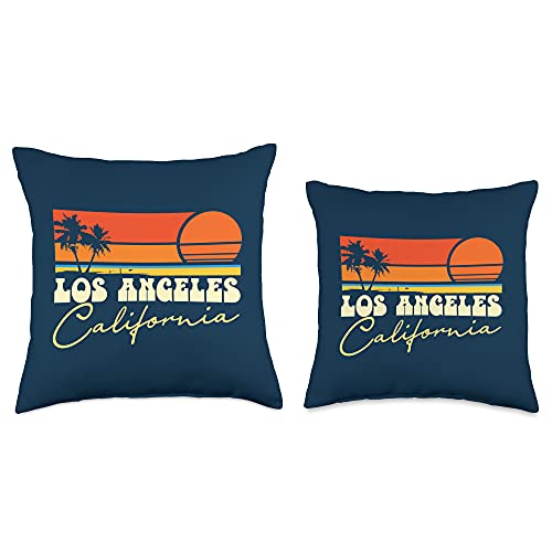 OC Surf Style Los Angeles California Throw Pillow, 16x16, Multicolor