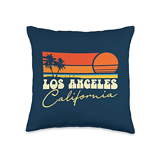 OC Surf Style Los Angeles California Throw Pillow, 16x16, Multicolor