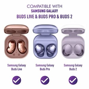 wenew case for Galaxy Buds 2 Pro/Galaxy Buds Pro/Galaxy Buds 2 / Galaxy Buds Live, Cute Pattern Hard Shell with Clip for Women Men Girls Kids (Purple)