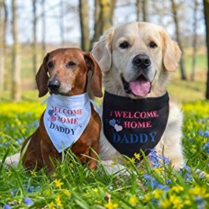 EechicSpace Welcome Home Daddy Decorations Dog Bandana Black Scarf Military Army Soldier Marine Navy Air Force Gift for Small Pets