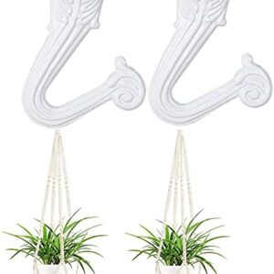 GDQLCNXB Swag Ceiling Hooks - Heavy Duty Swag Hook with Hardware for Hanging Plants Ceiling Installation Cavity Wall Fixing 2 Sets White