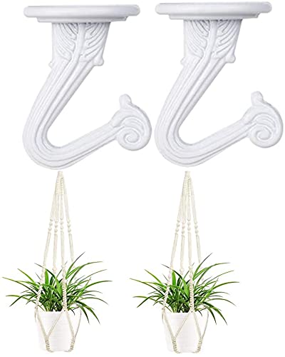 GDQLCNXB Swag Ceiling Hooks - Heavy Duty Swag Hook with Hardware for Hanging Plants Ceiling Installation Cavity Wall Fixing 2 Sets White