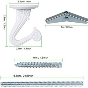 GDQLCNXB Swag Ceiling Hooks - Heavy Duty Swag Hook with Hardware for Hanging Plants Ceiling Installation Cavity Wall Fixing 2 Sets White