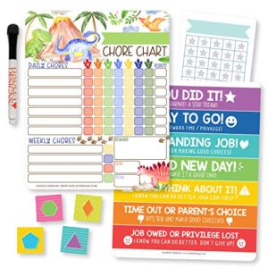 1 dinosaur kids chore chart magnetic, 1 dino behavior chart for kids at home, magnet reward chart for kids, kids reward chart behavior, my responsibility chart for kids, star chart for kids behavior