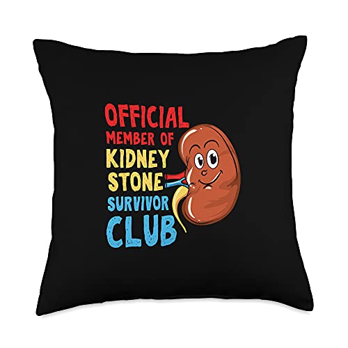 Successful Kidney Stone Removal Funny Kidney Stone Survivor Design Throw Pillow, 18x18, Multicolor