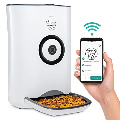 Arf Pets Smart Automatic Pet Feeder with Wi-Fi, Programmable Food Dispenser for Dogs & Cats with Easy App-Controlled Feed Timer, 29-Cup Capacity, Dishwasher-Safe Bowl & Bucket, for iPhone & Android