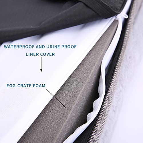 Orthopedic Dog Bed for Large Dogs and Medium Dogs, Dog Sofa Bed with Waterproof Liner pad and Removable Washable Cover, Dog Mat for Crates and Couch，Puppy Bed, Pet Bed